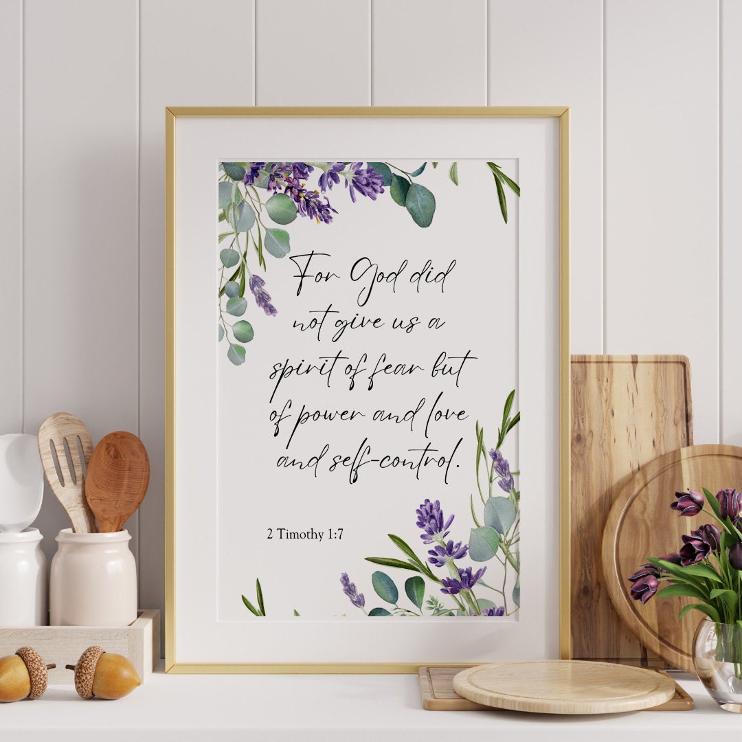 2 Timothy 1:7, Bible Verse Printable, Vintage Art, Digital Prints ...