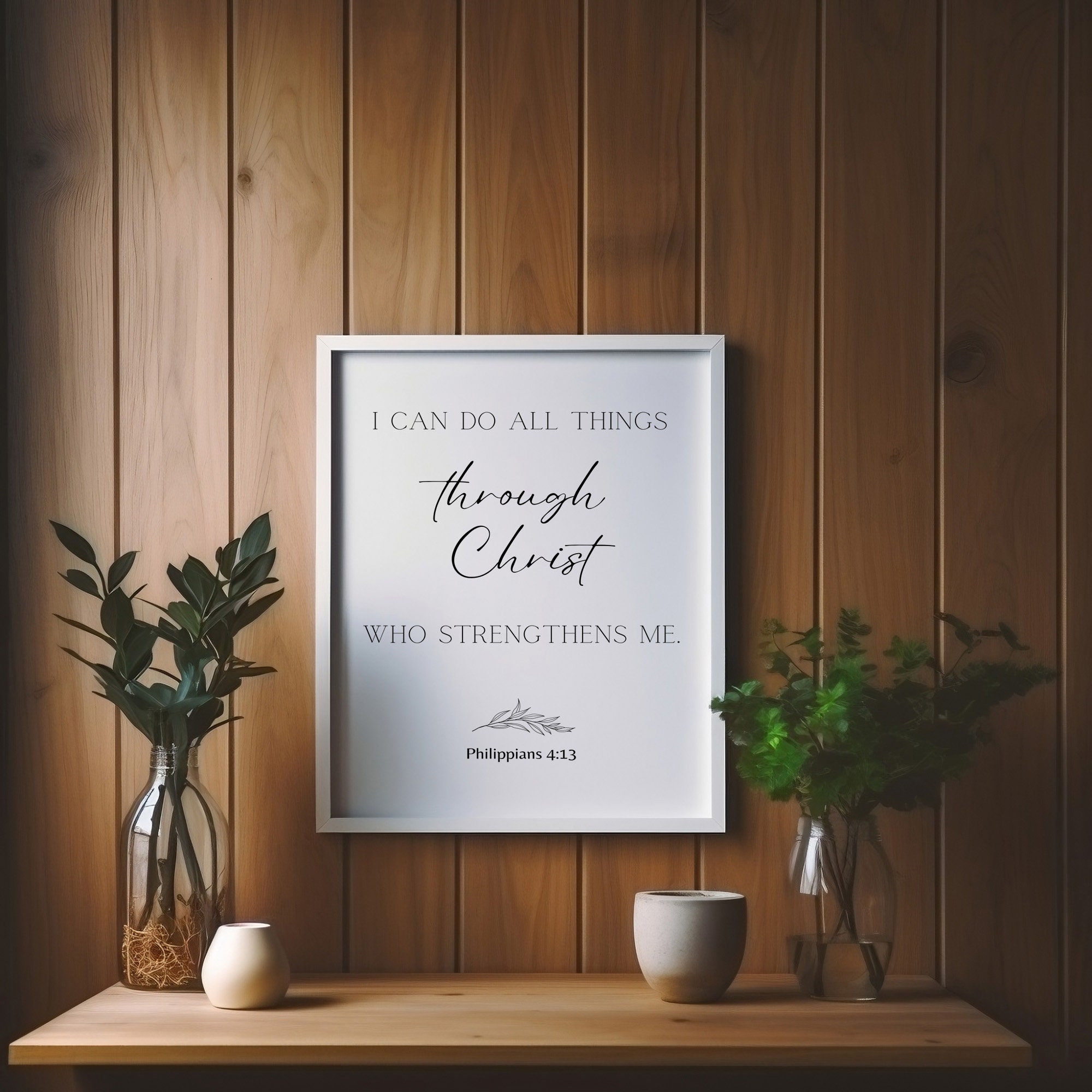 Philippians 4:13 Bible Wallart, Modern Scripture, Digital Print, Bible ...