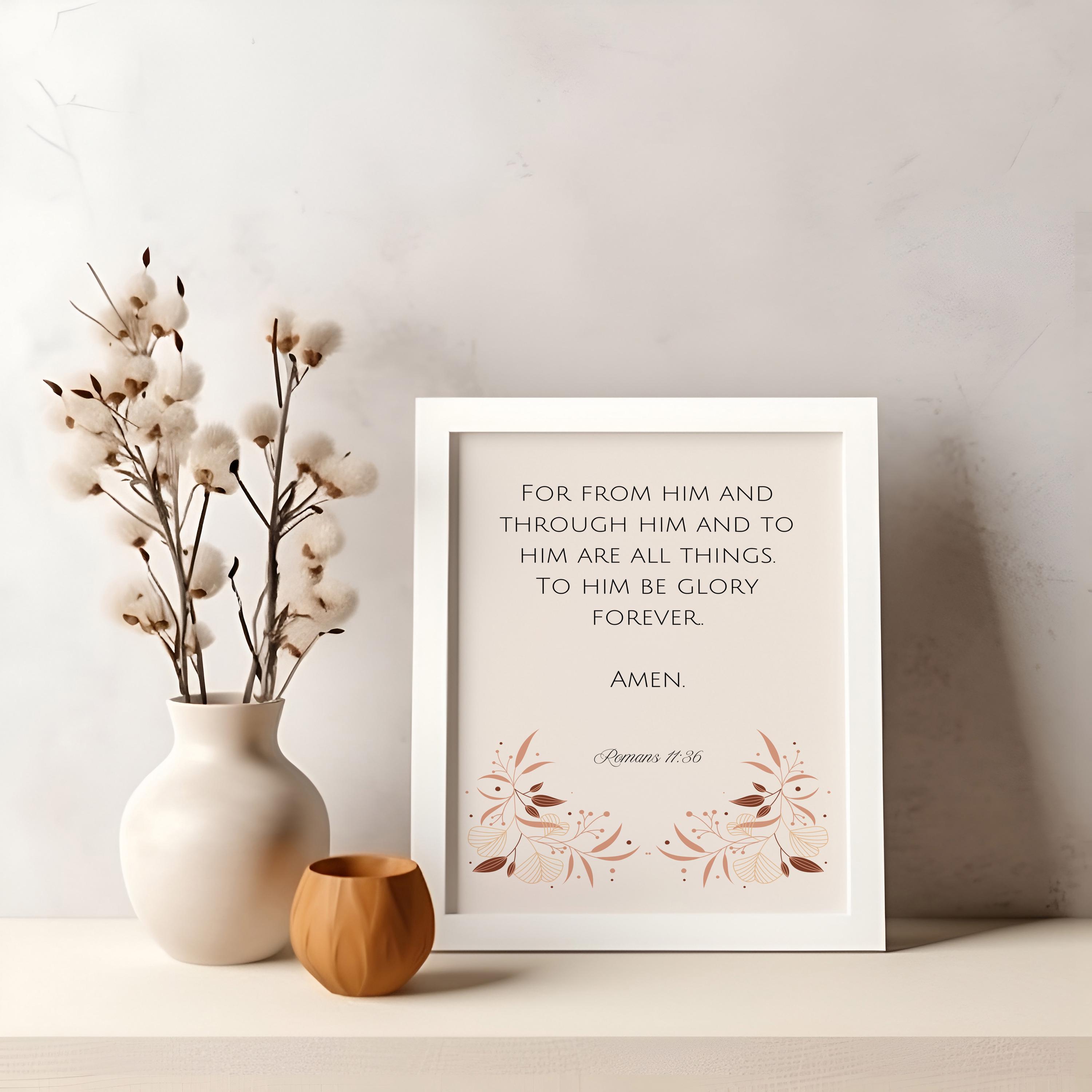 Romans 11:36 Bible Wall Art, Modern Scripture, Bible Scriptural Art ...