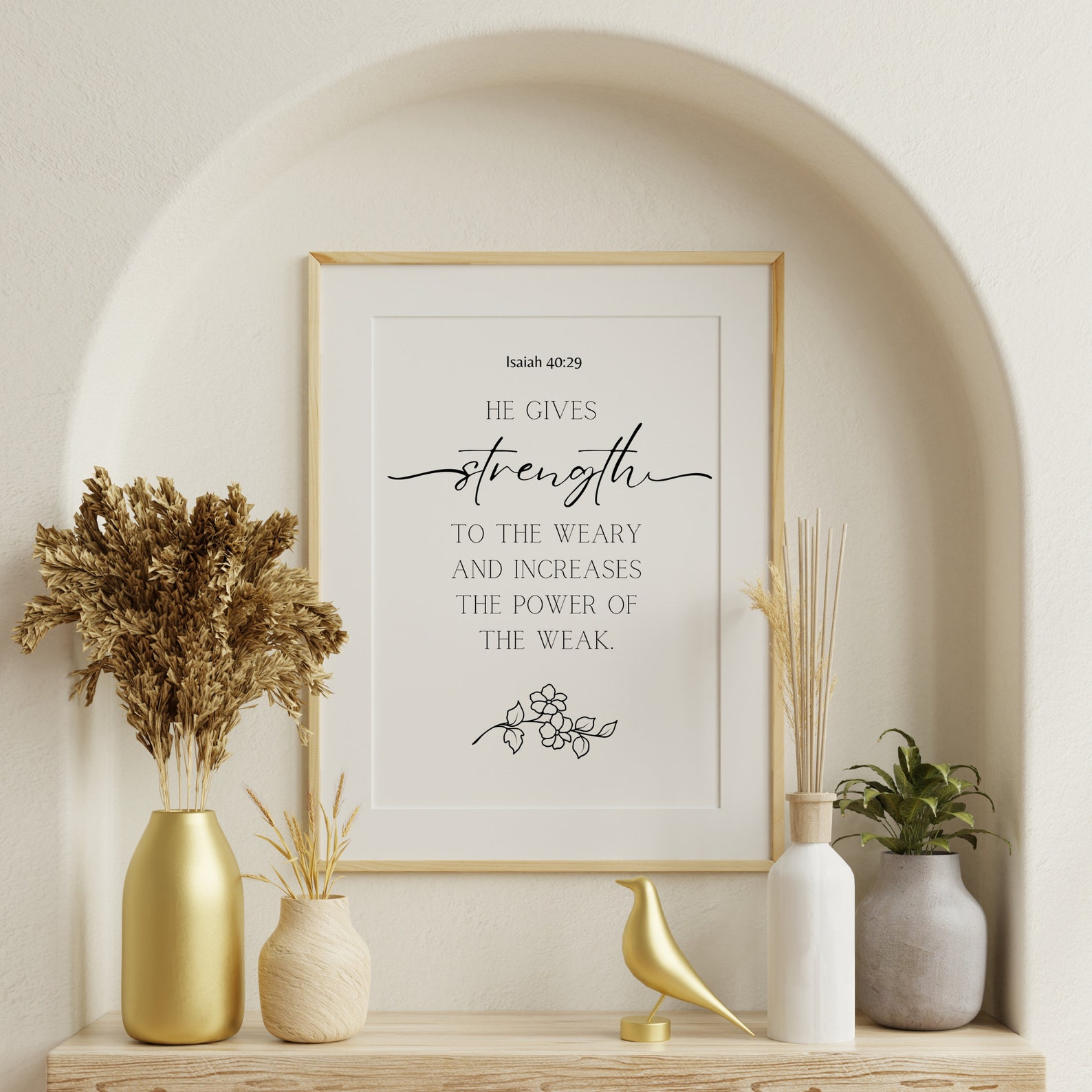 Isaiah 40:29 Christian Art, Bible Art, Digital Print, Modern Scripture ...