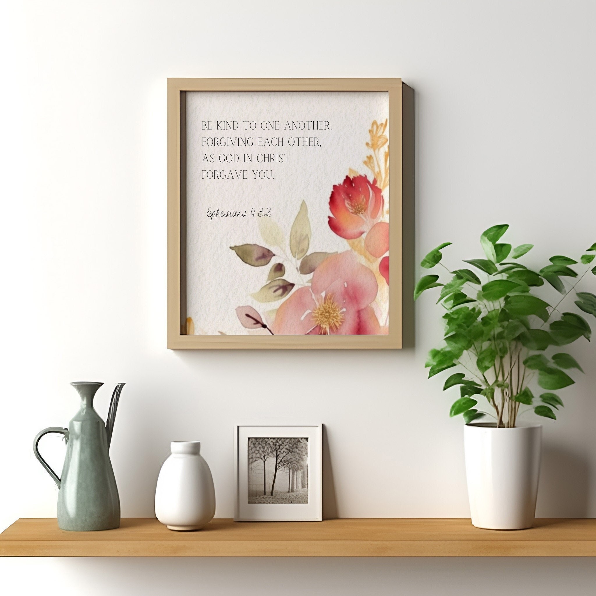 Ephesians 4:32 Bible Scriptural Art, Watercolor Scripture, Digital ...