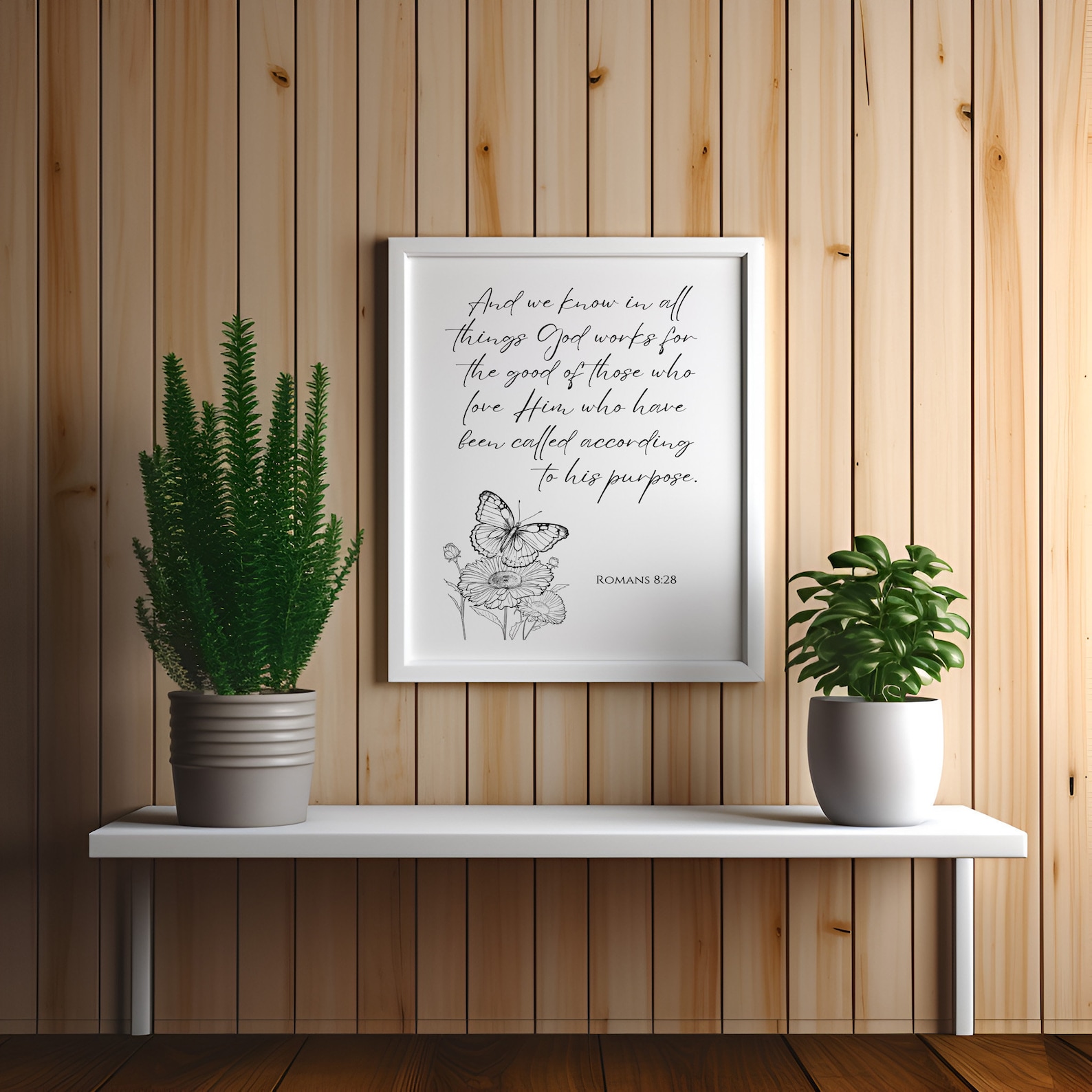Romans 8:25 Christian Art, Bible Art, Digital Print, Modern Scripture ...