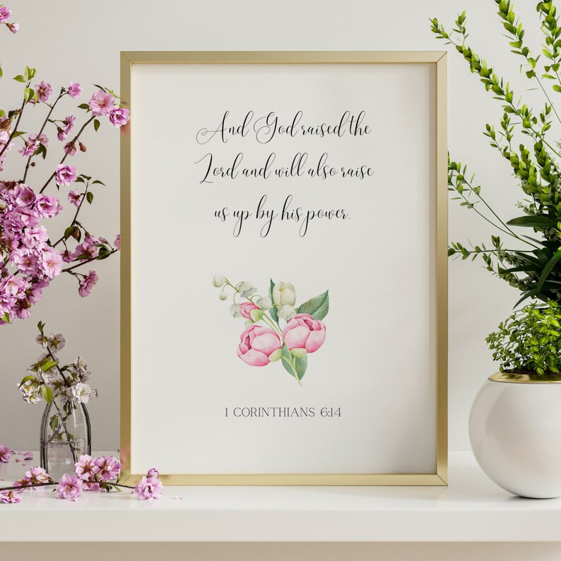 1 Corinthians 6:14 Christian Bible Art, Easter Art, Digital Print ...
