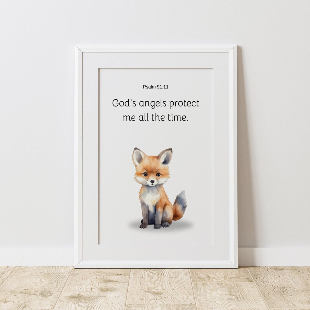 Psalm 91:11 Children's Room, Baby Animals, Baby Fox, Christian Nursery ...