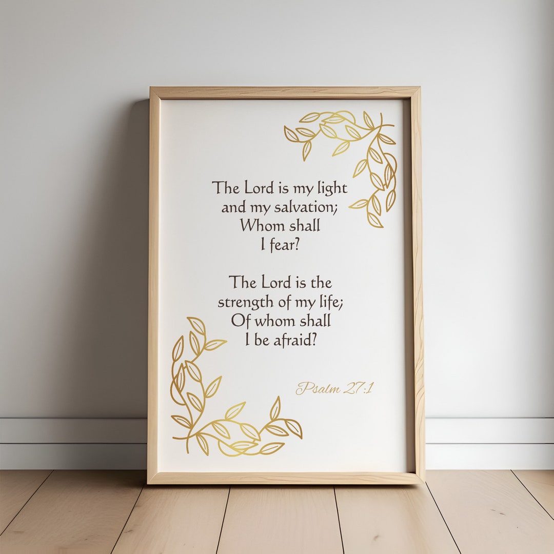 Psalm 27:1 Vintage Decor, Digital Print, Inspirational Bible Quote ...