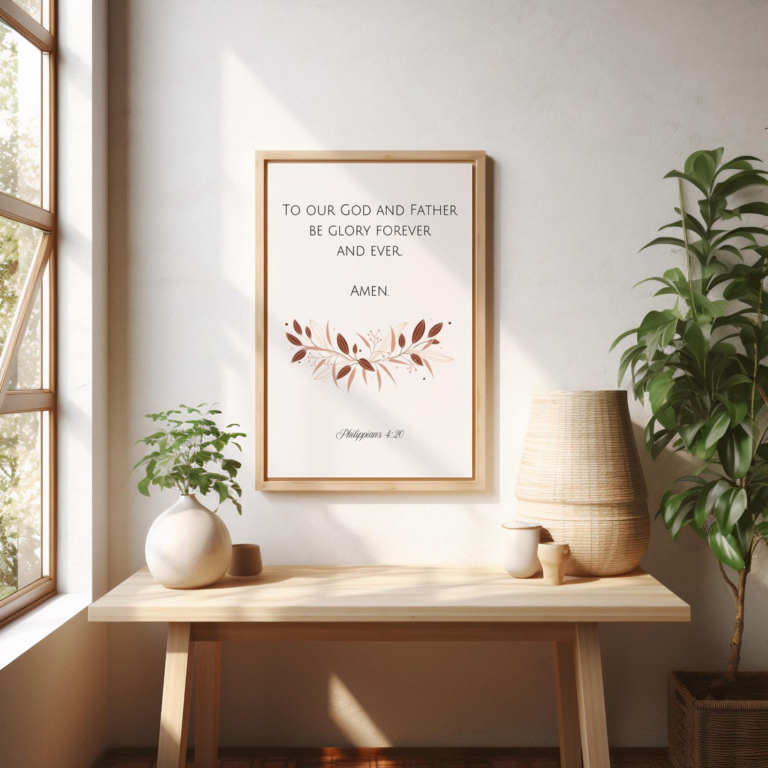 Philippians 4:20 Bible Wall Art, Modern Scripture, Bible Scriptural Art ...