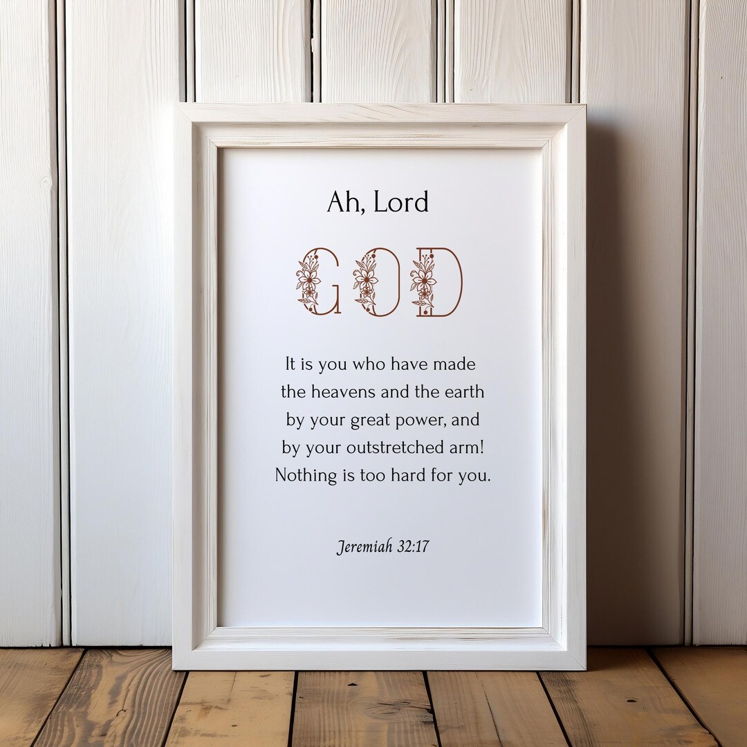 Jeremiah 32:17 Christian Art, Digital Scripture Art, Modern Scripture ...