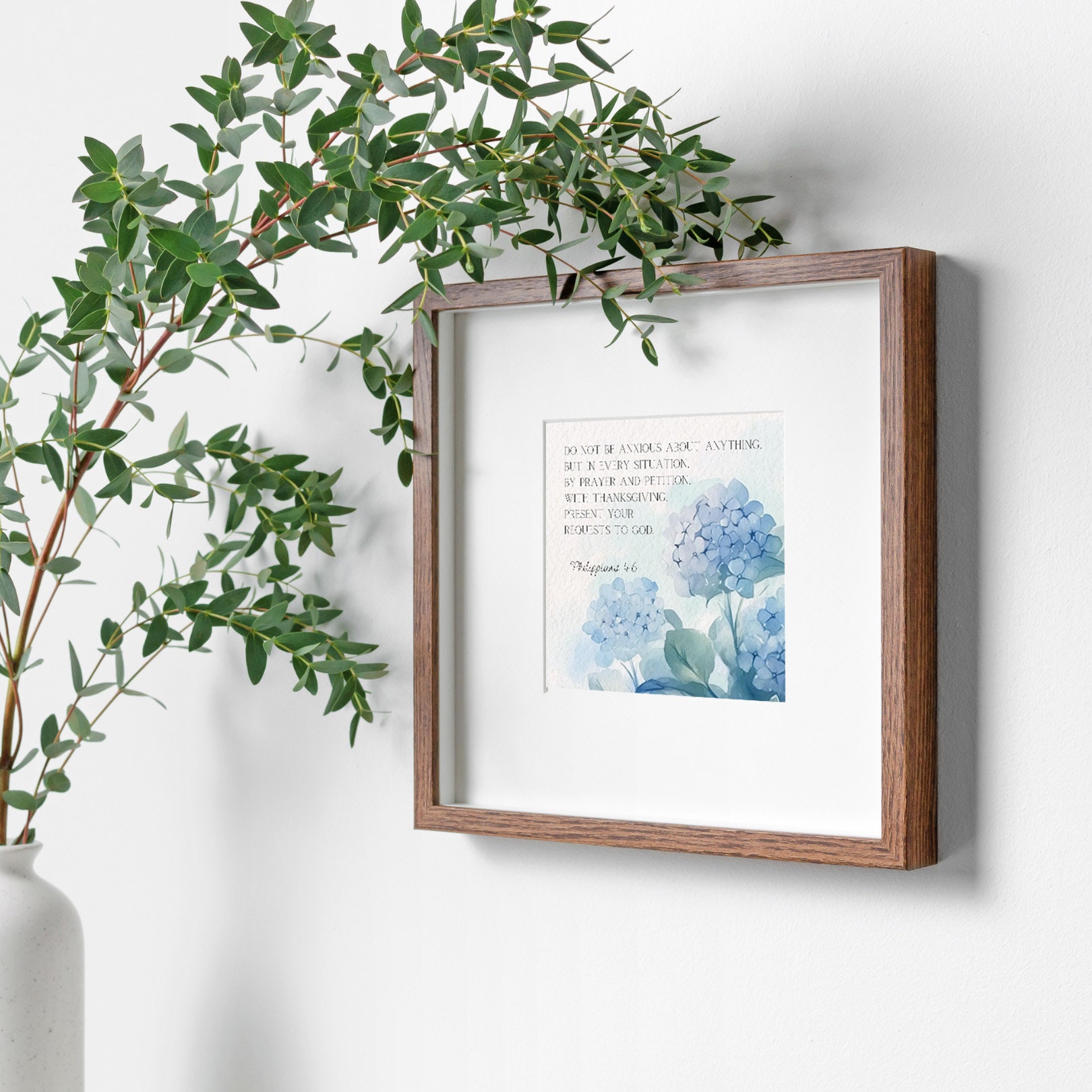 Philippians 4:6 Bible Wall Art, Watercolor Scripture, Digital Print ...