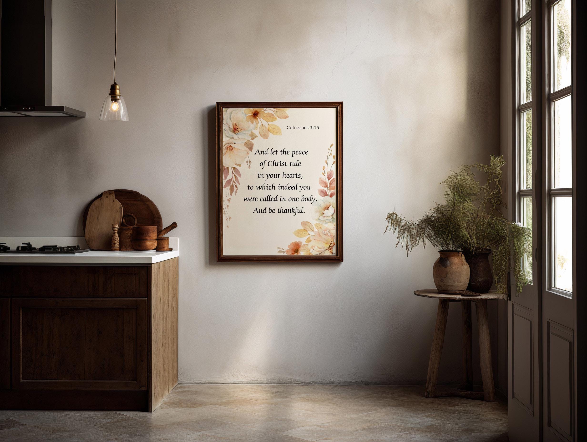 Colossians 3:15 Fall Christian Bible Art, Vintage Wall Art, Digital Art ...