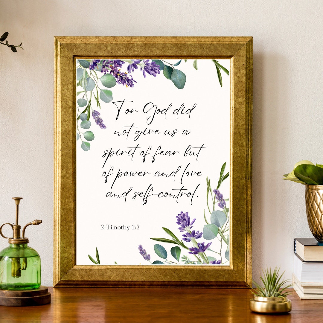 2 Timothy 1:7, Bible Verse Printable, Vintage Art, Digital Prints ...
