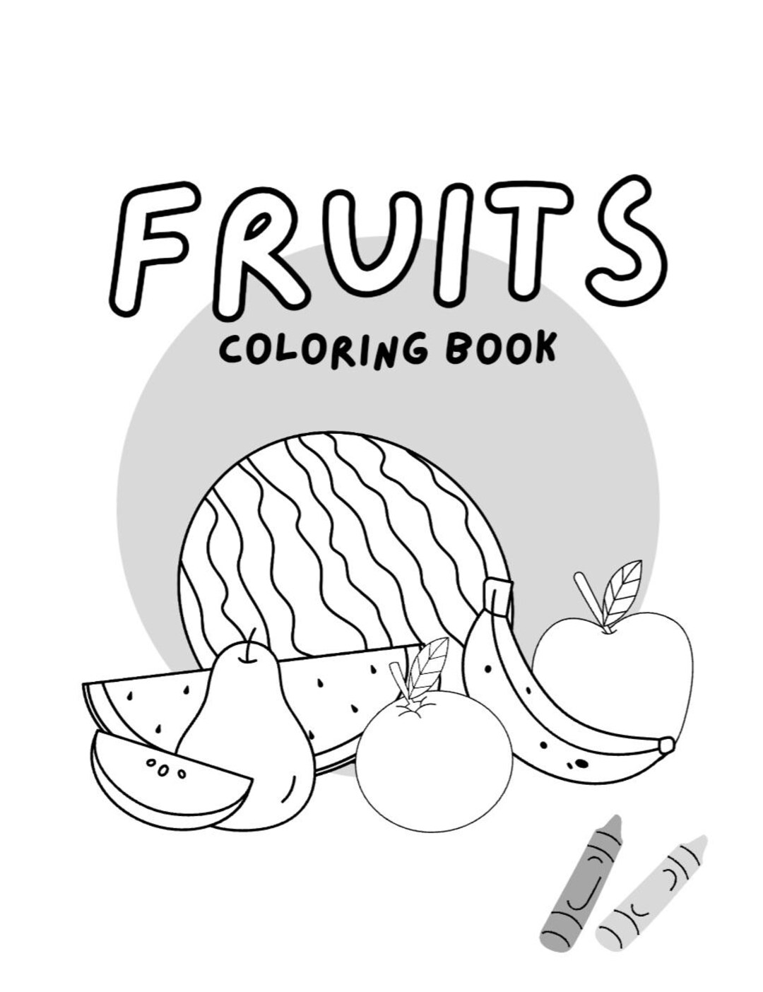 Digital Fruit Coloring Book - Etsy