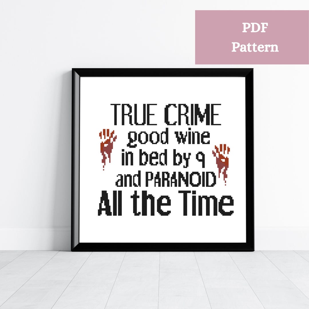 True Crime Fan Cross Stitch Pattern - Subversive Sewing Project for ...