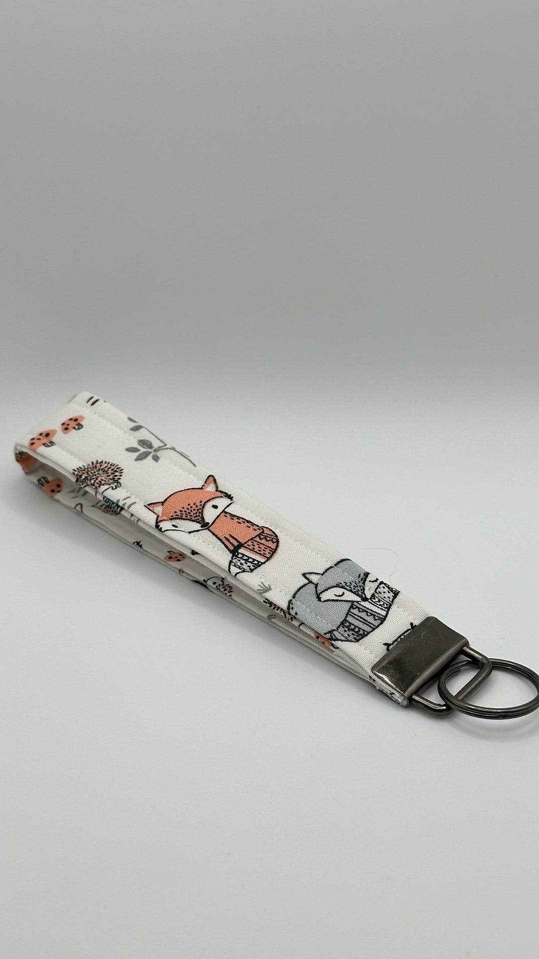 Woodland Creatures Orange Fox and Racoon Wristlet Keyring - Racoon ...
