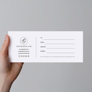 Editable Beauty Salon Gift Certificate Template: Minimalist Business ...
