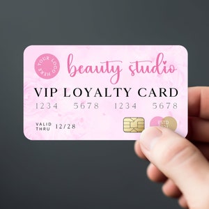Pink Rose Beauty Salon Loyalty Card Stamp Template, Editable Nail Tech ...