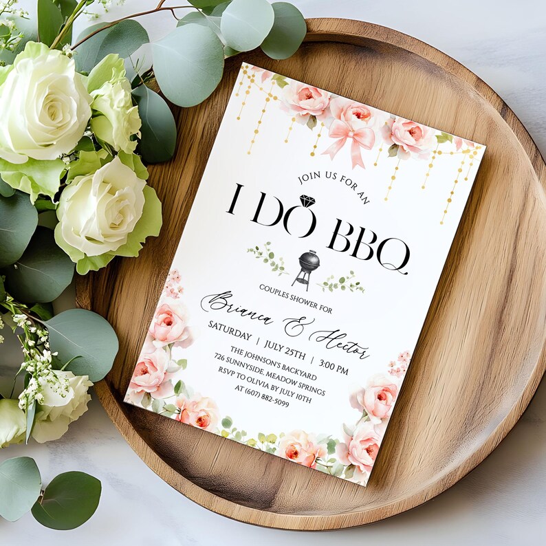 Editable I Do BBQ Couples Shower Invitation Template, Backyard BBQ ...