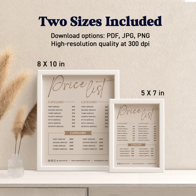 Editable Small Business Price List Template & Modern Price Menu Design ...