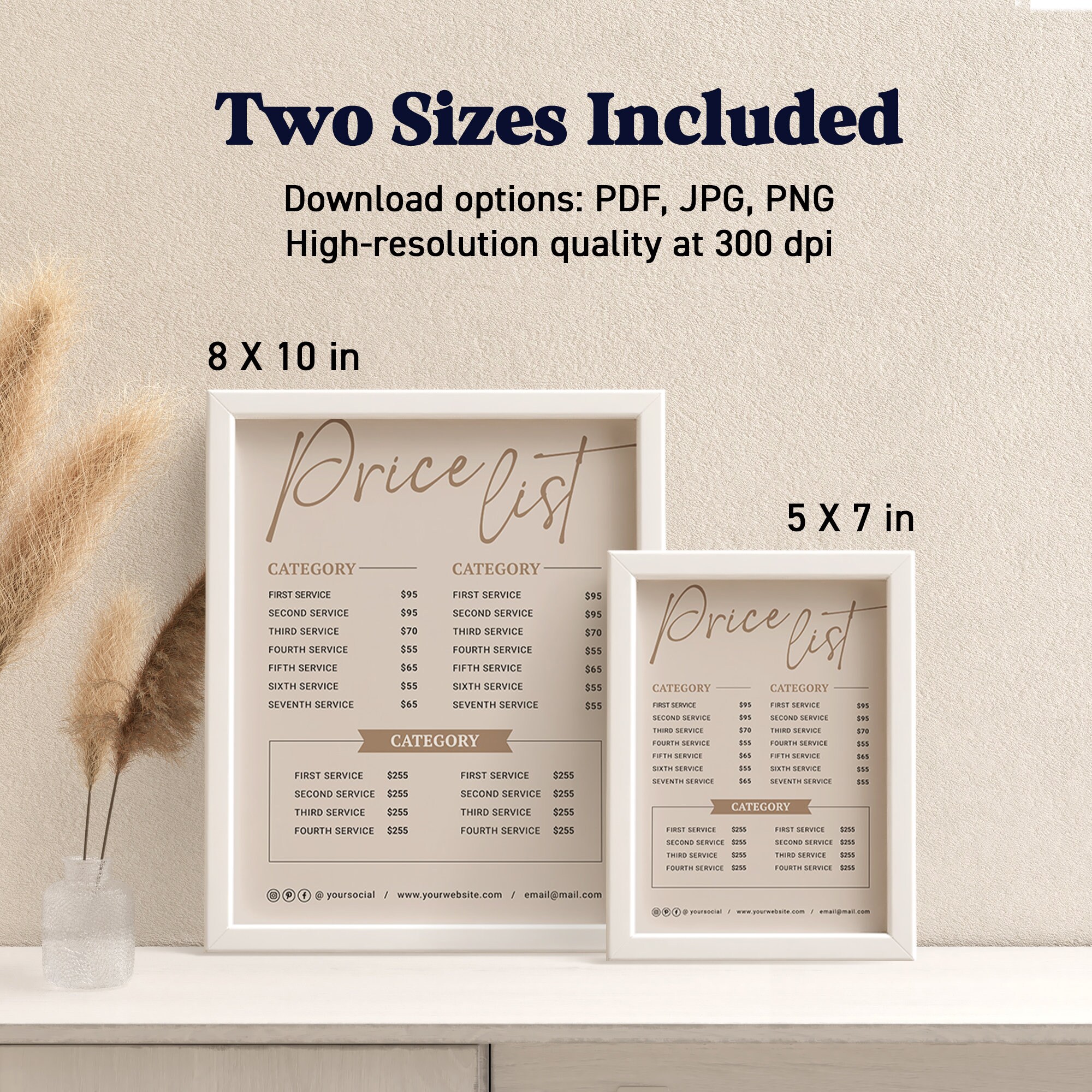 Editable Small Business Price List Template & Modern Price Menu Design ...