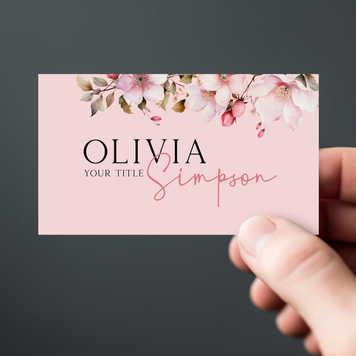Editable Pink Floral Business Card QR Code for Beauty Salon, DIY ...