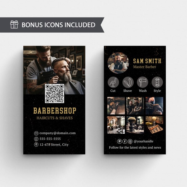Barber Business Card - Etsy