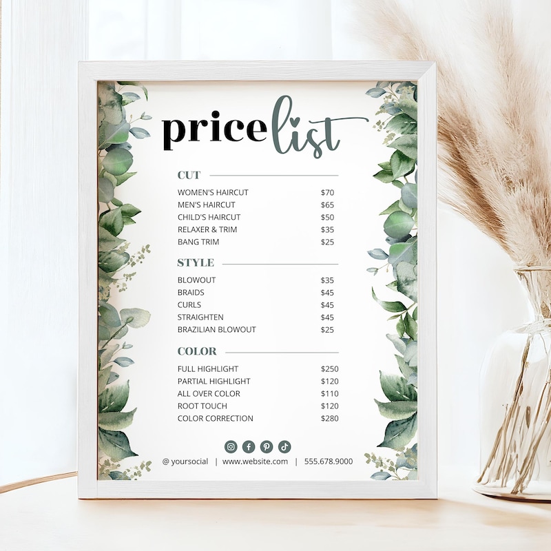 Price list template, christmas price list, price list design, price ...