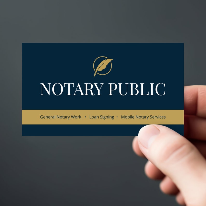 Professional Notary Business Card Template, Loan Signing Agent Business ...