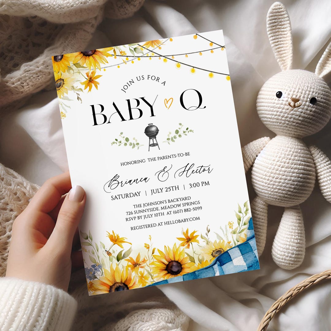 Editable Baby-q Baby Shower Invitation, Backyard BBQ Baby Shower Invite ...