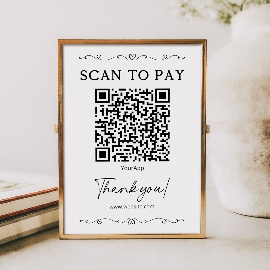Minimalist Scan to Pay QR Code Sign Template for Small Business, Venmo ...