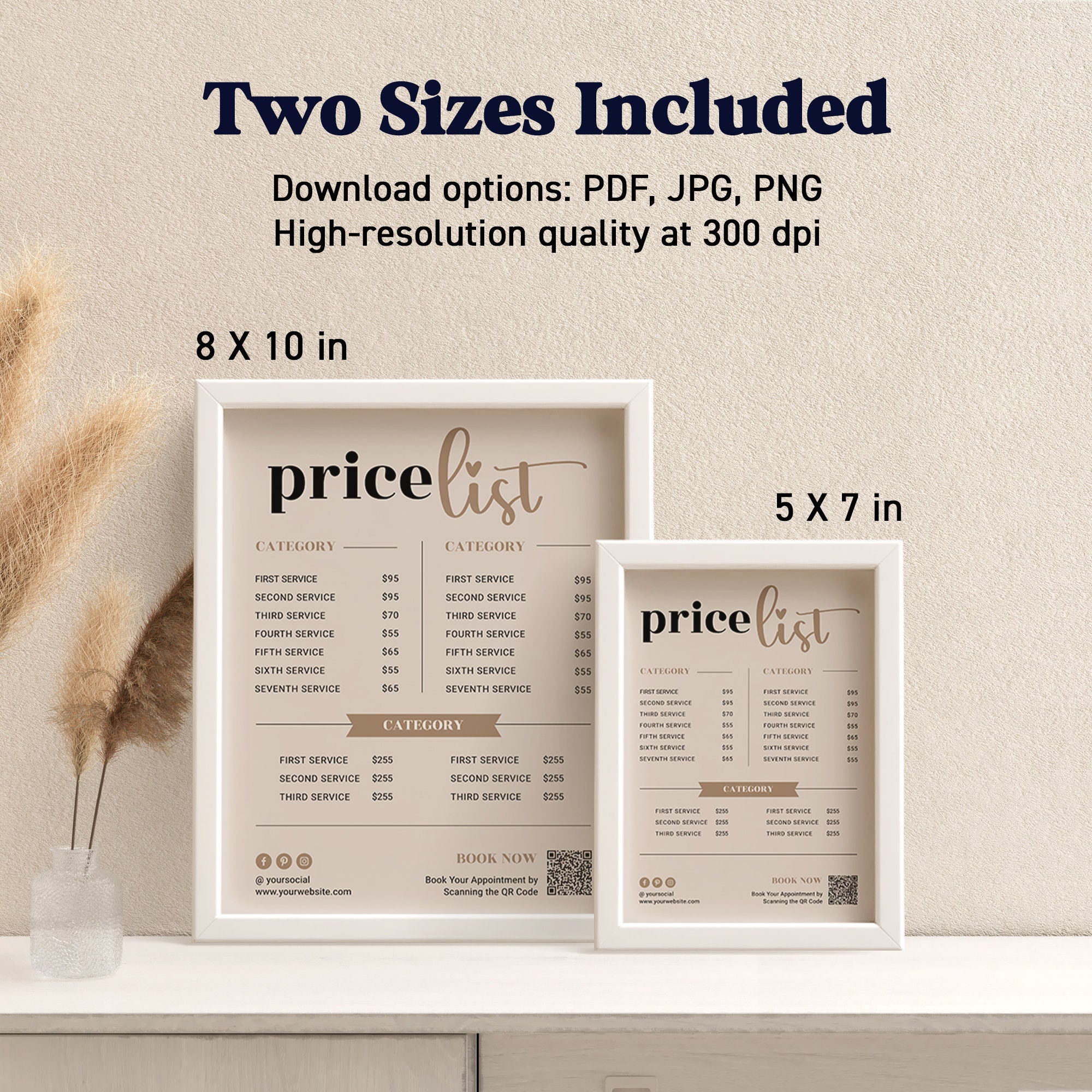 Editable Small Business Price List Template & Modern Price Menu Design ...