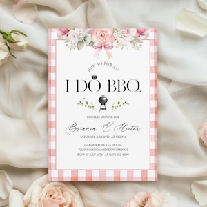 Editable I Do BBQ Couples Shower Invitation Template, Backyard BBQ ...