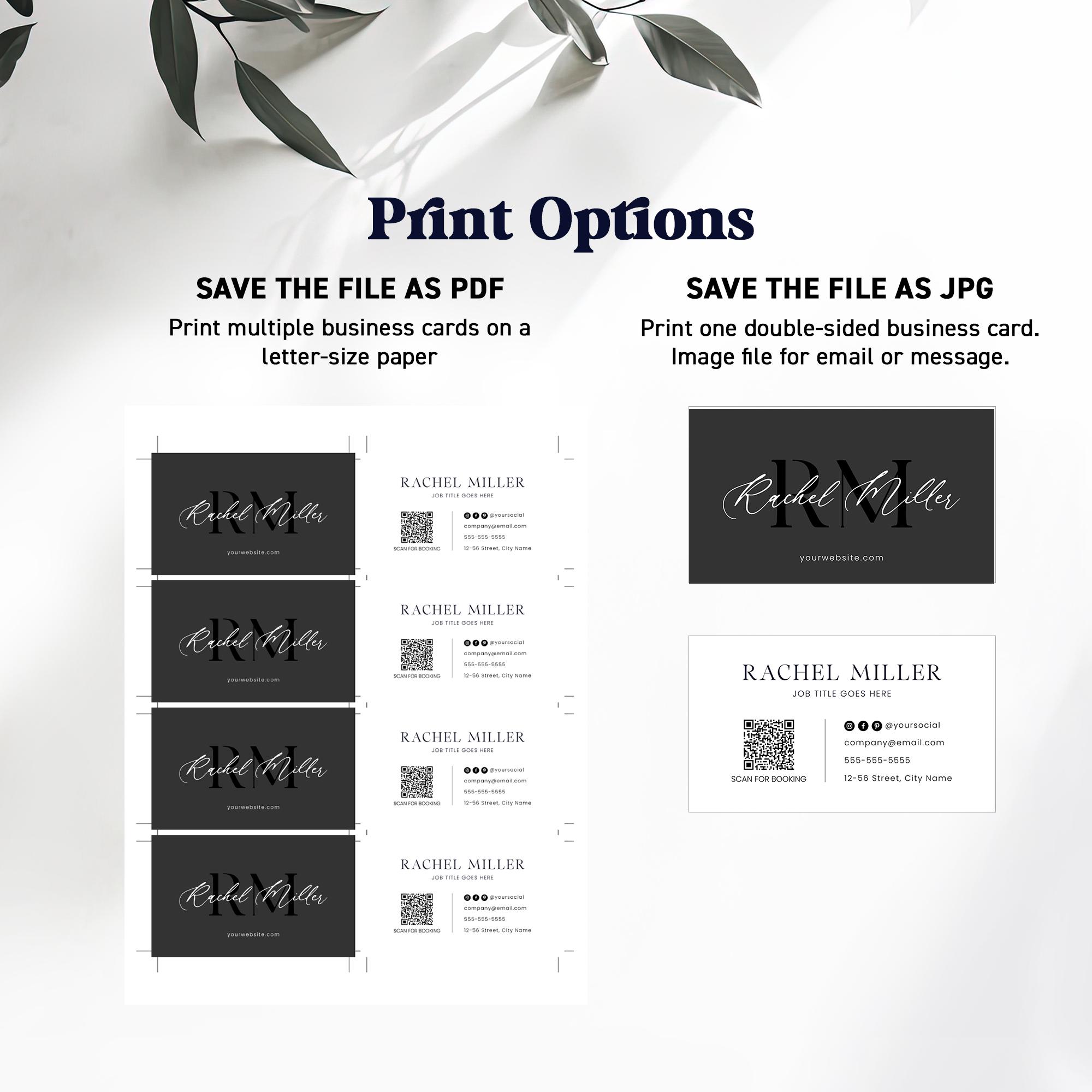 Editable Minimalist QR Code Business Card Template, DIY Modern Business ...