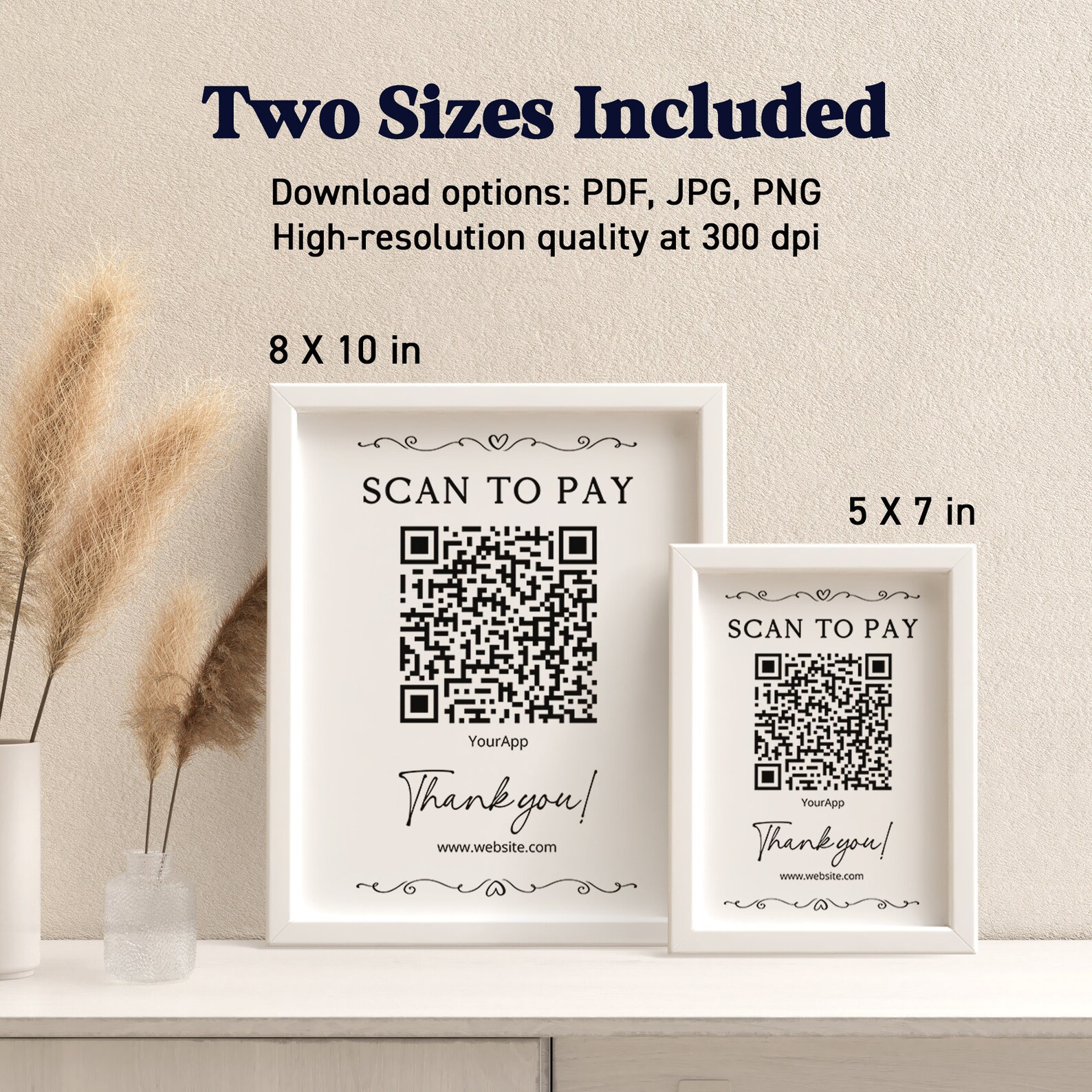 Minimalist Scan to Pay QR Code Sign Template for Small Business, Venmo ...