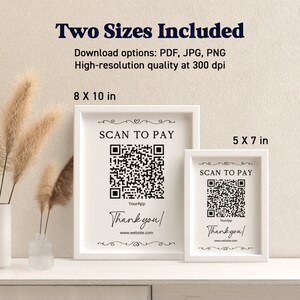 Minimalist Scan to Pay QR Code Sign Template for Small Business, Venmo ...