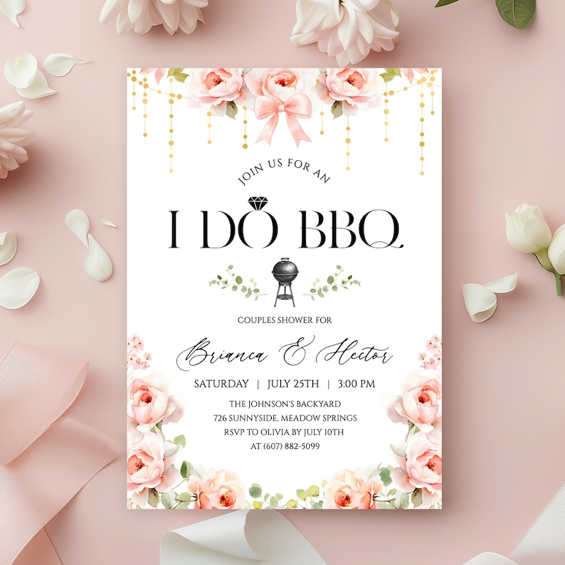 Editable I Do BBQ Couples Shower Invitation Template, Backyard BBQ ...
