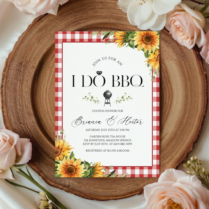 Editable I Do BBQ Couples Shower Invitation Template, Backyard BBQ ...