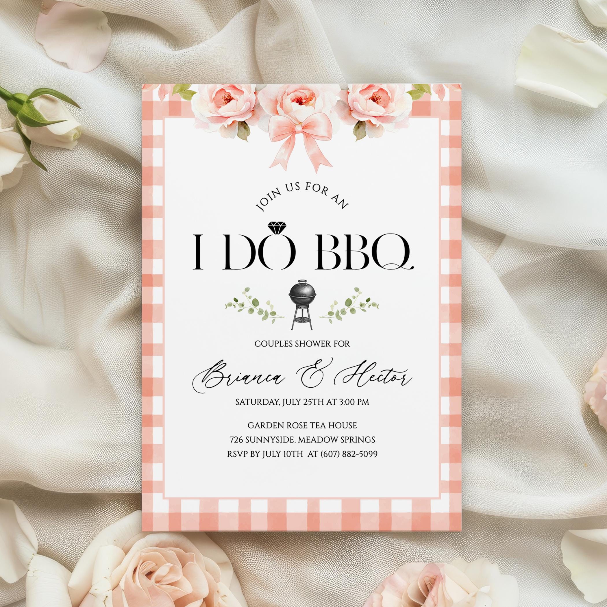 I Do BBQ Couples Shower Invitation, Rustic Backyard BBQ Bridal Shower ...