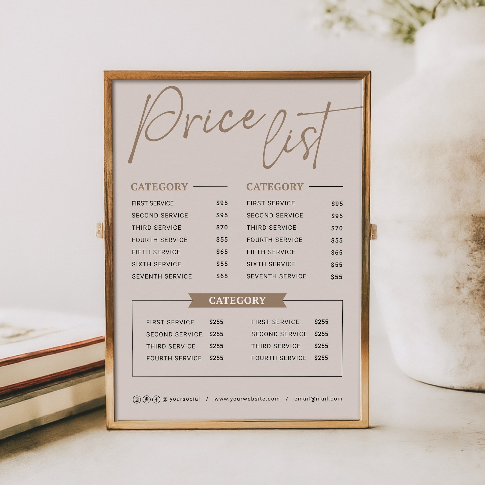 Editable Small Business Price List Template & Modern Price Menu Design ...