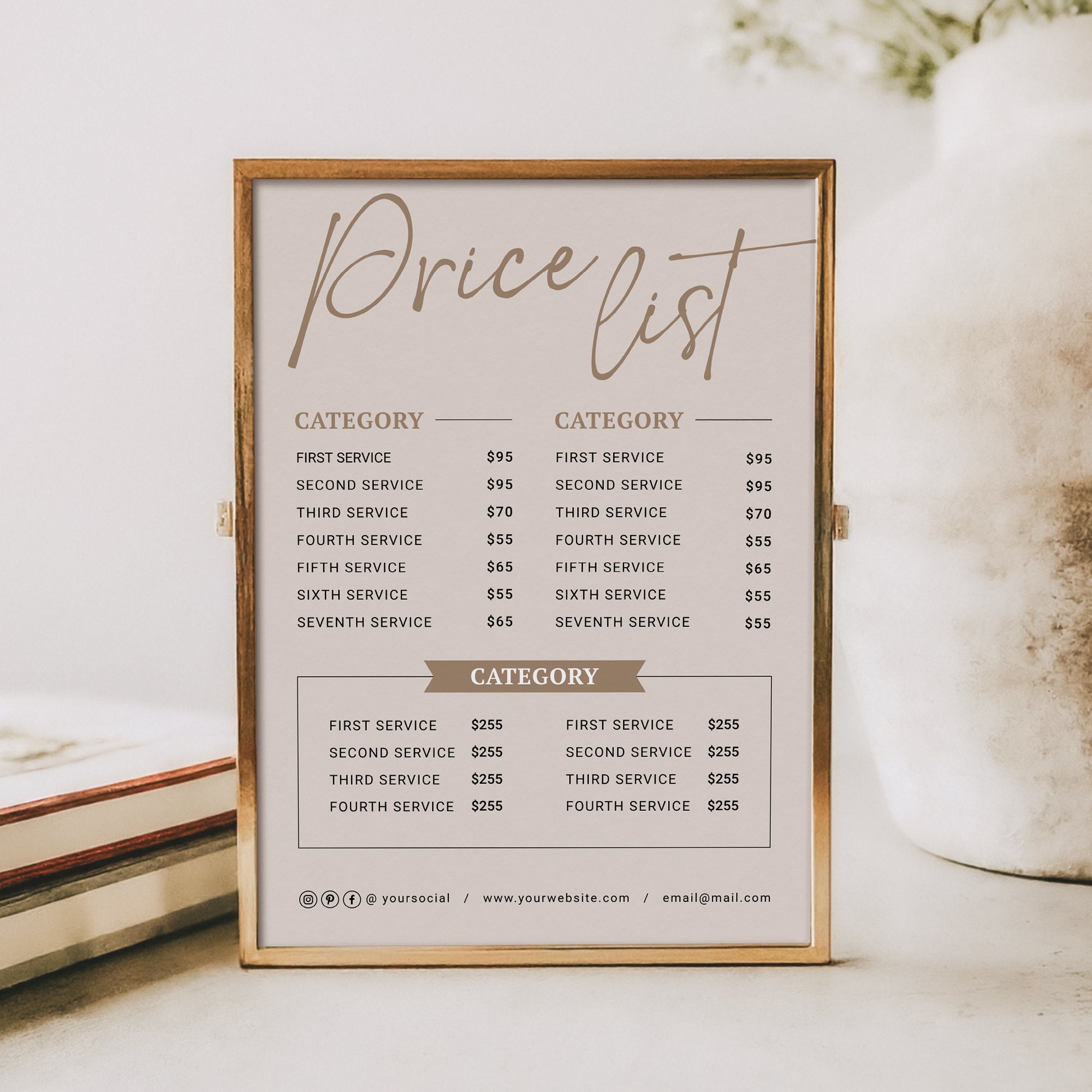 Editable Small Business Price List Template & Modern Price Menu Design ...
