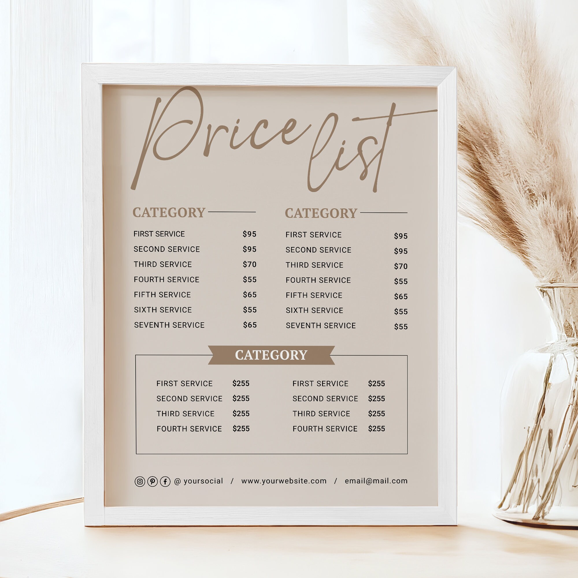 Editable Small Business Price List Template & Modern Price Menu Design ...