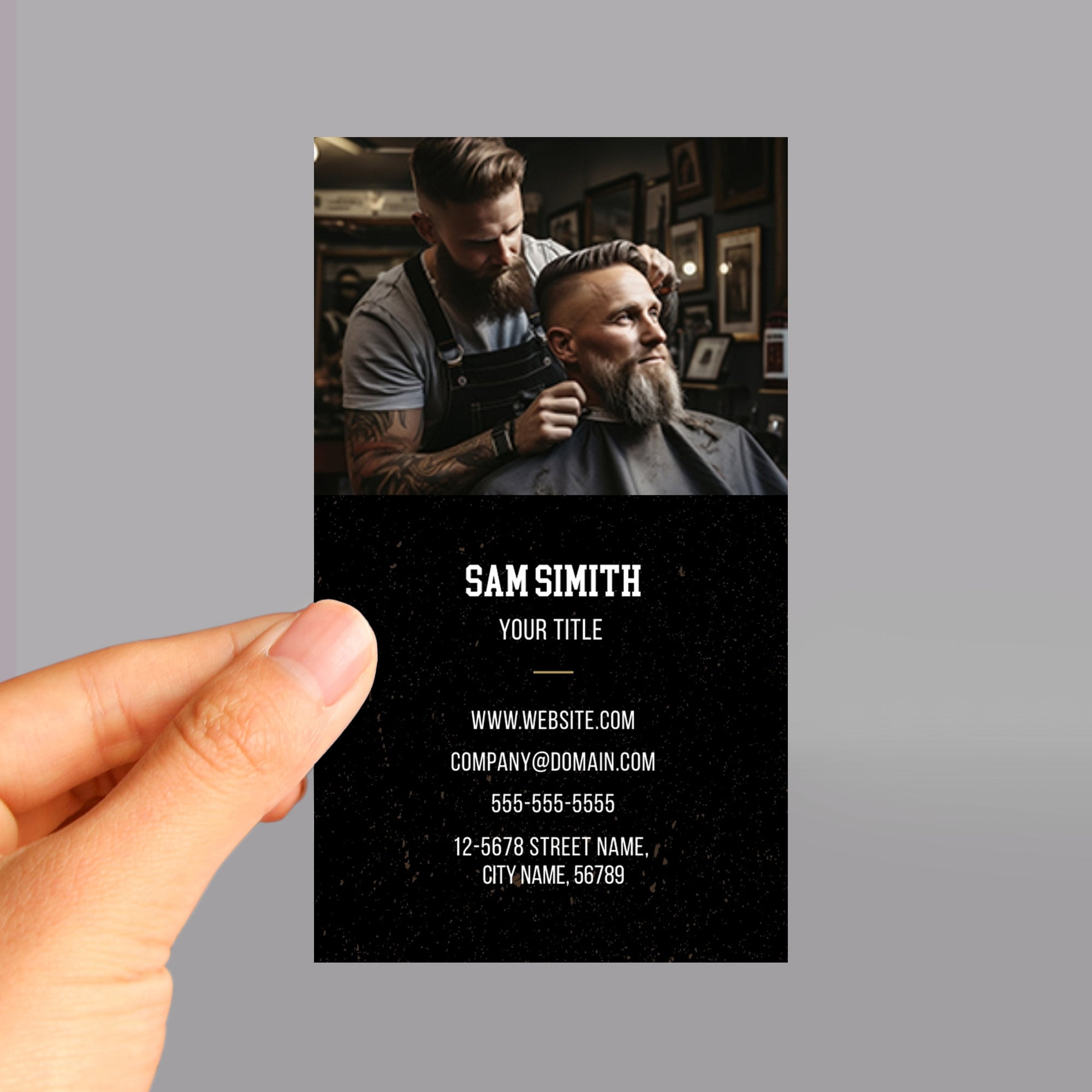 Black Barbershop Business Card Template, Editable Barber Business Card ...