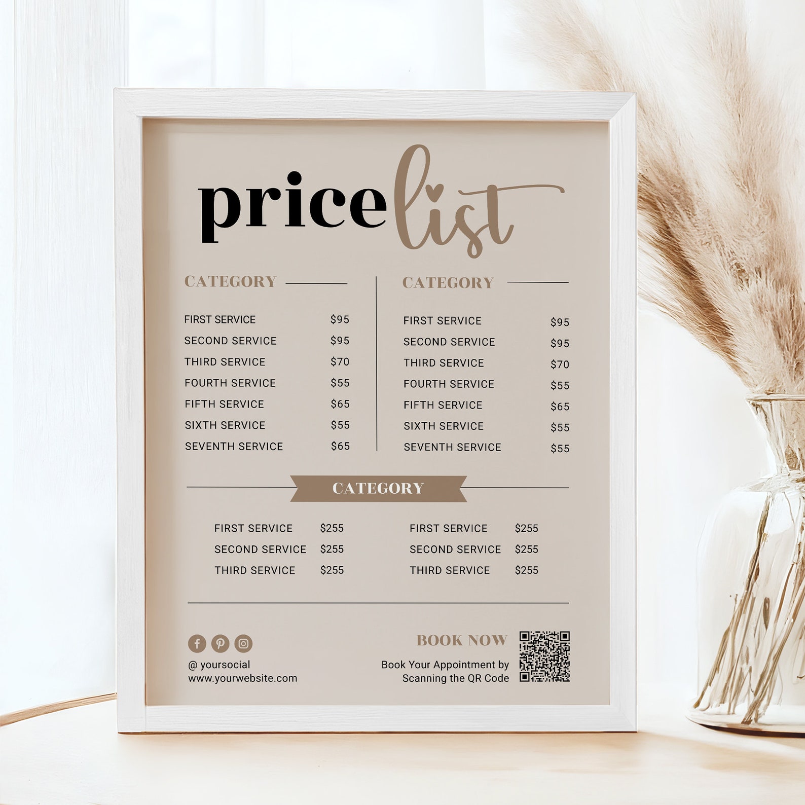 Editable Small Business Price List Template & Modern Price Menu Design ...