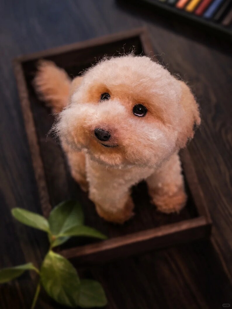 Custom Needle Felted Poodle Portrait Figurine,needle Felted Animals ...