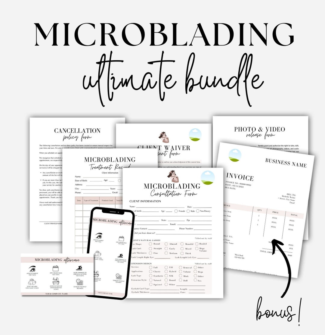 Microblading Forms, Esthetician Forms Bundle, Microblading Consent ...