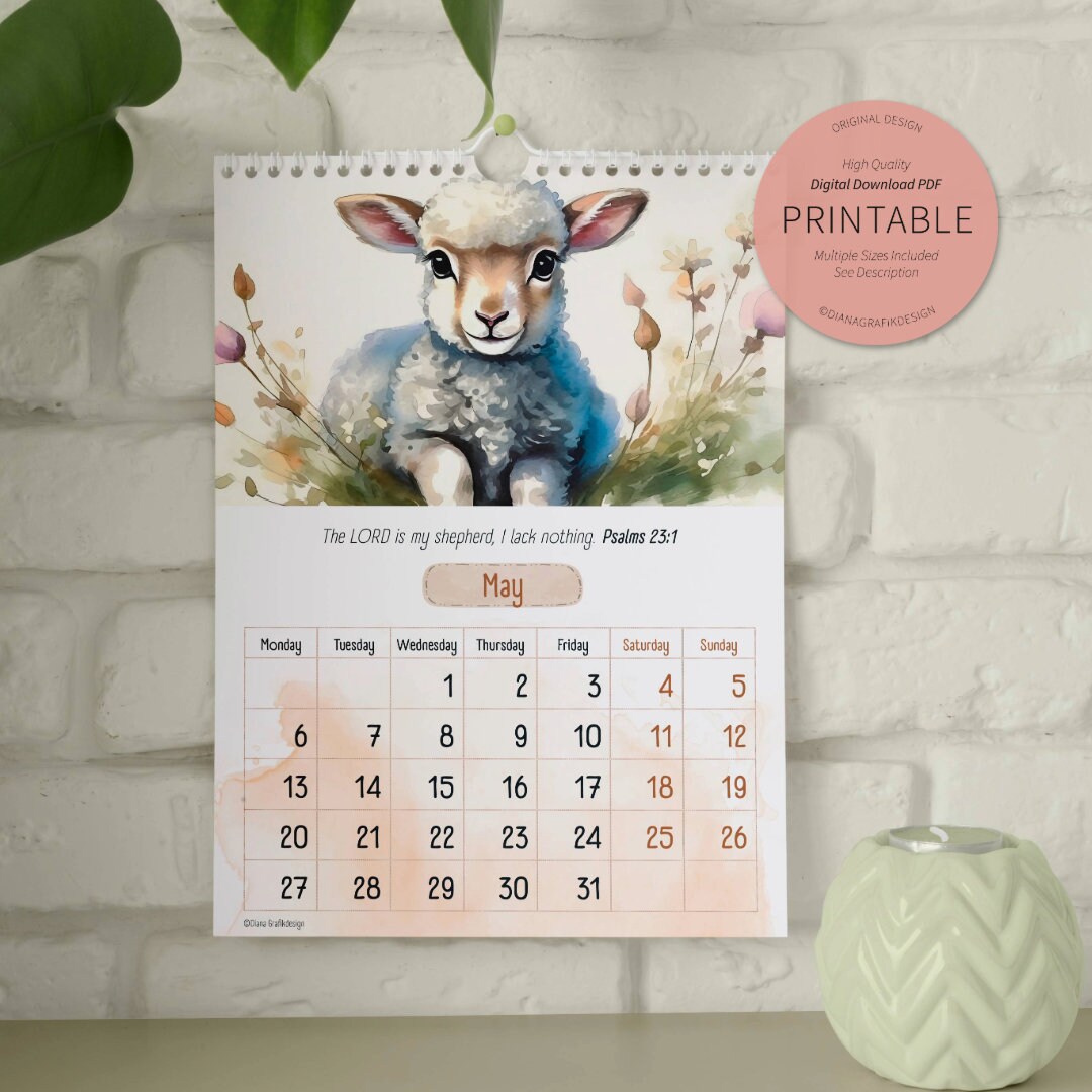 2024 Bible Verse Calendar English Language Printable PDF Kid-friendly ...