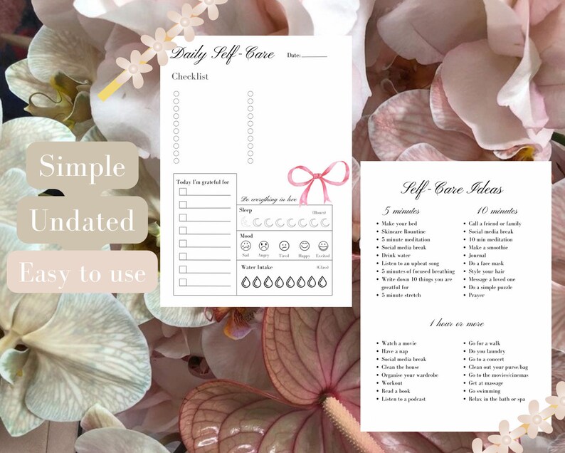 Coquette, Aesthetic, Self-care Planner, Minimalistic, Simple, Light ...