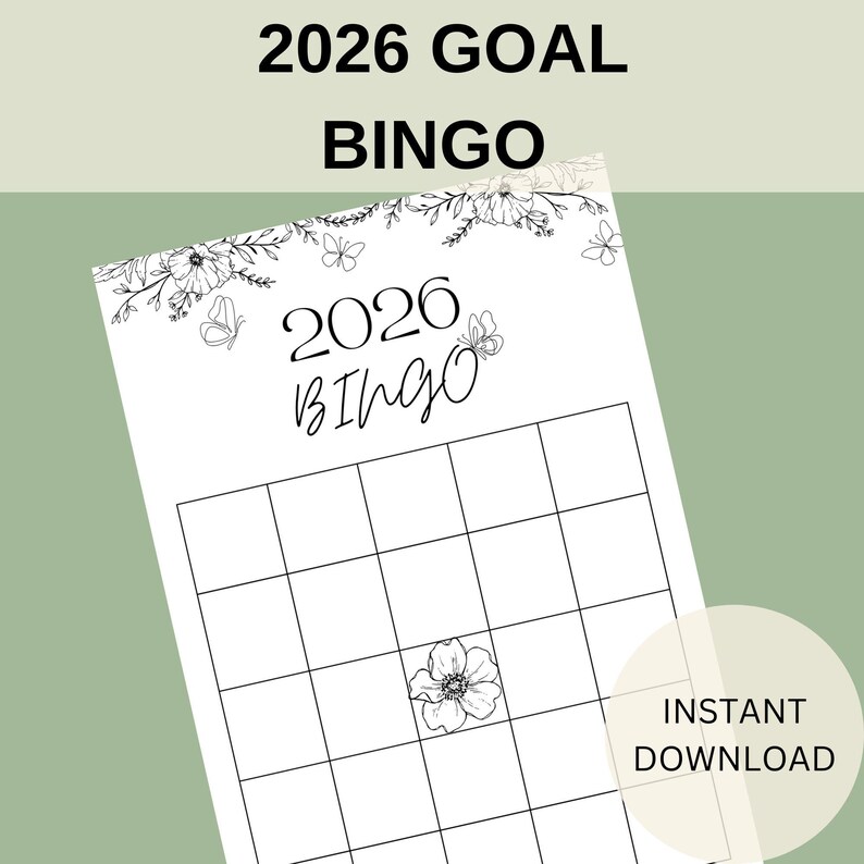 2026 Goal Bingo Card Printable Goal Setting PDF Instant Download - Etsy