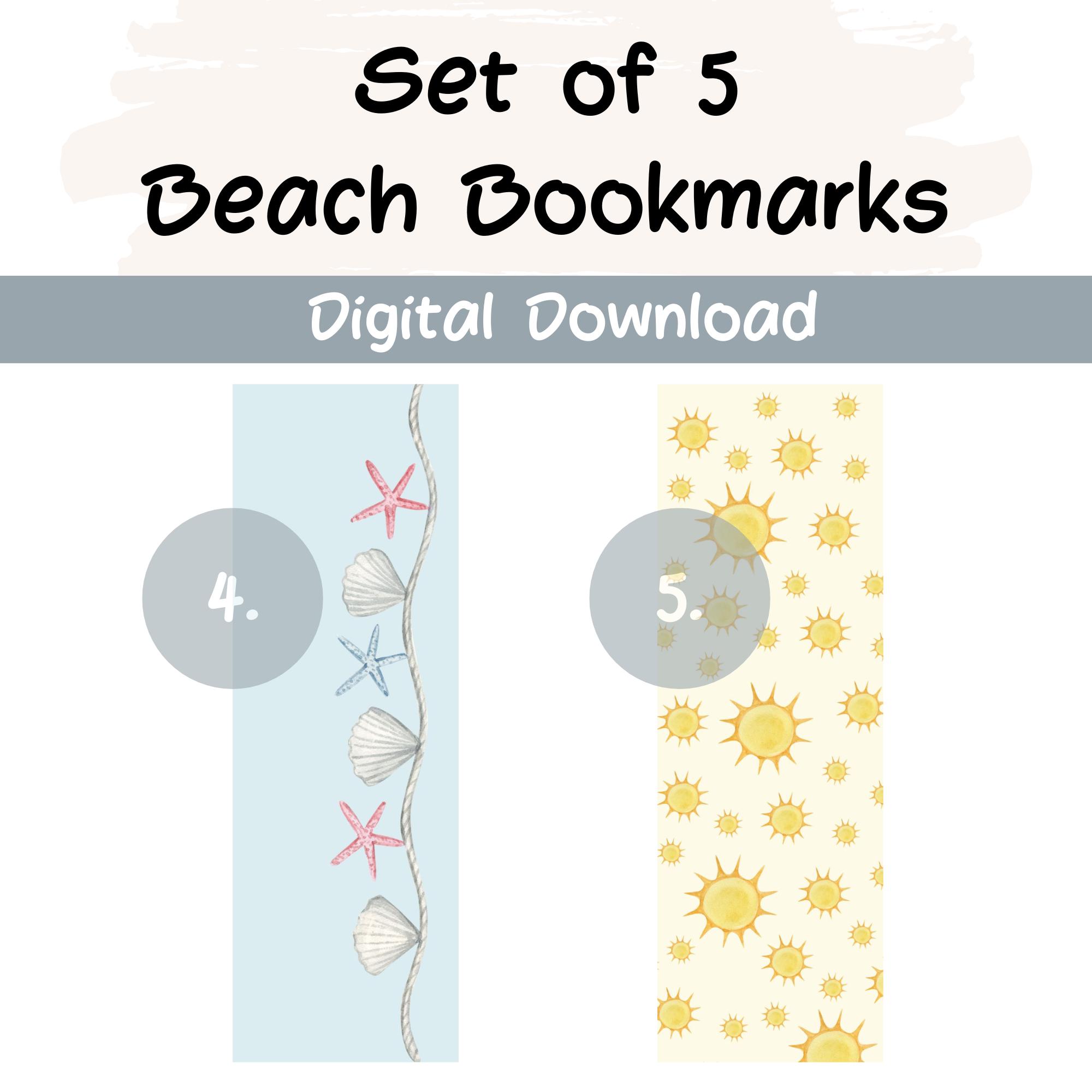 Printable Beach Bookmark, Digital, Beachy, Cute, Beach, Vacation ...