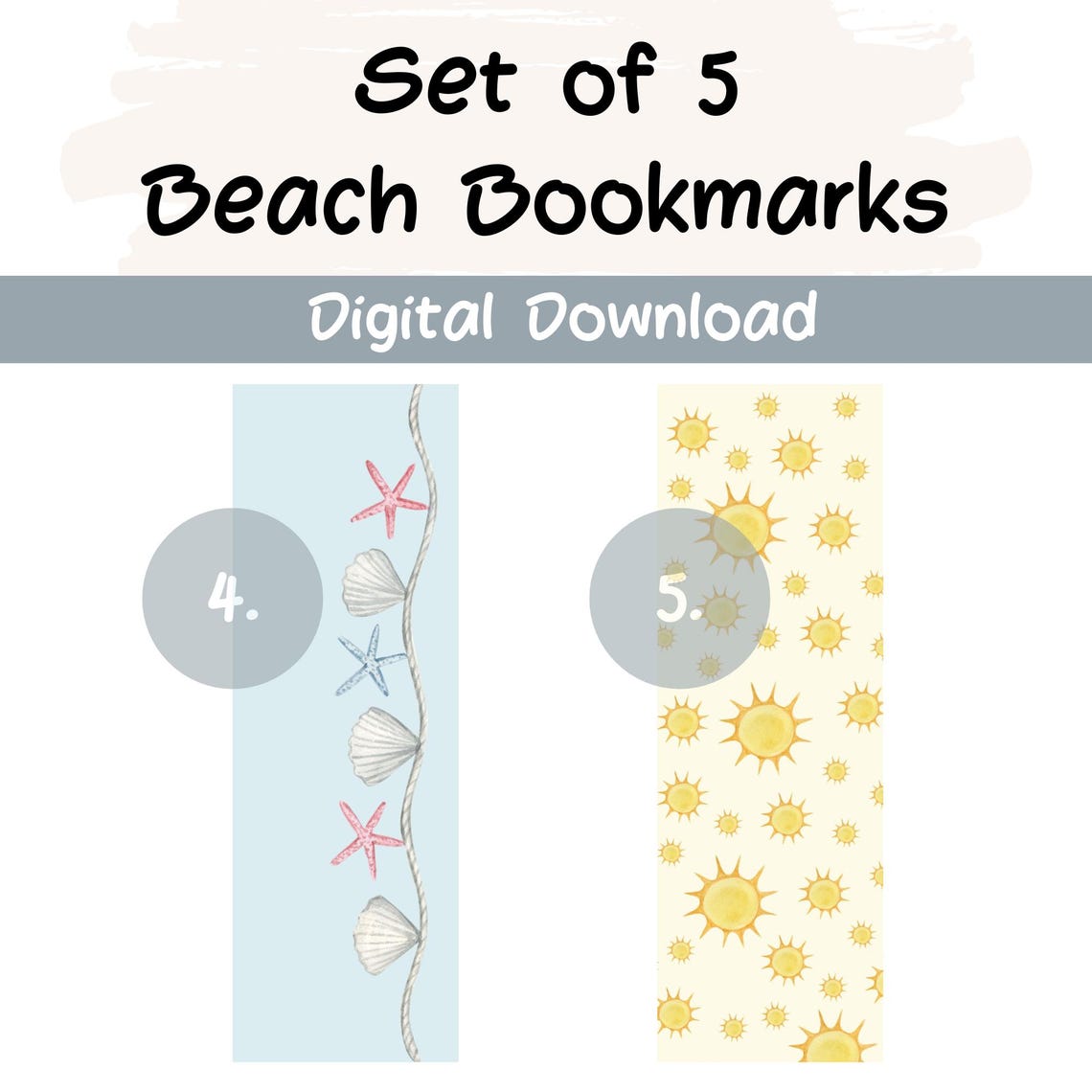 Printable Beach Bookmark, Digital, Beachy, Cute, Beach, Vacation ...