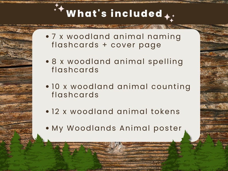 Woodland Creatures Flash Cards, Instant Download for Kids Learning ...
