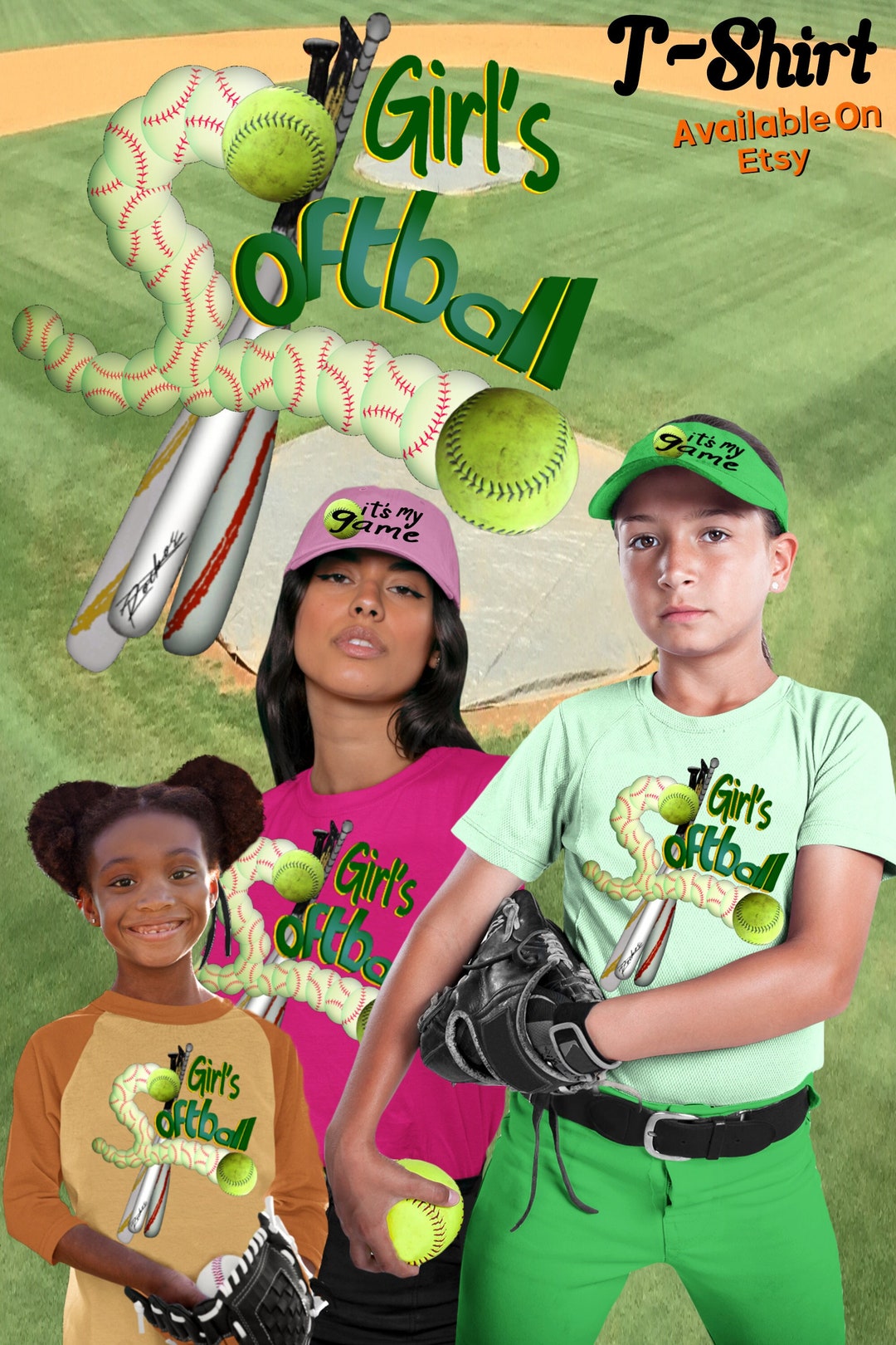 Softball Season 2024, Girls Softball T-shirt, Women, Youth, Girls ...
